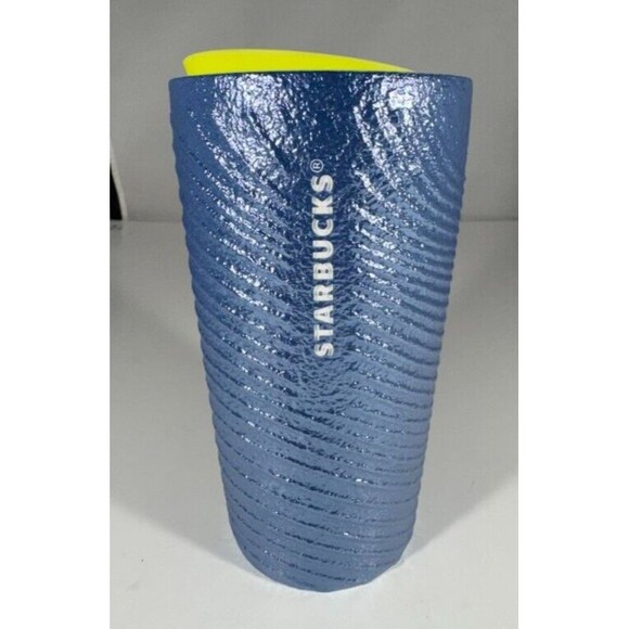 Starbucks | Dining | Starbucks Summer 224 Blue Wavy Rib Textured ...